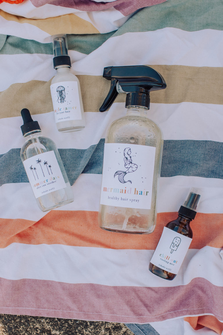 MERMAID HAIR SPRAY FOR POOL DAYS (+ A PRINTABLE LABEL) - RAE ANN KELLY
