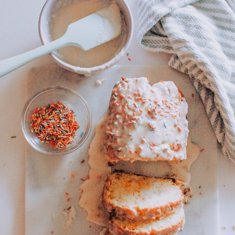 FUNFETTI LOAF CAKE RECIPE - RAE ANN KELLY